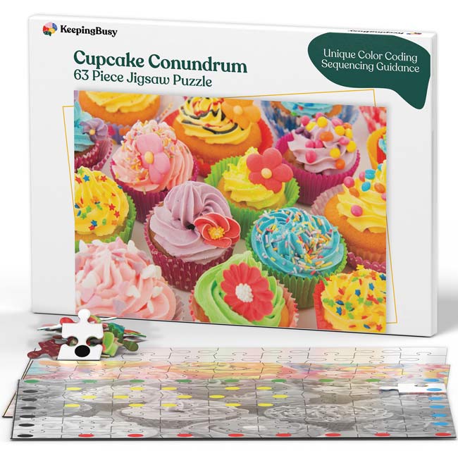 Jigsaw Puzzles for Seniors with Dementia | Cupcake 63 pcs | Large Piece ...
